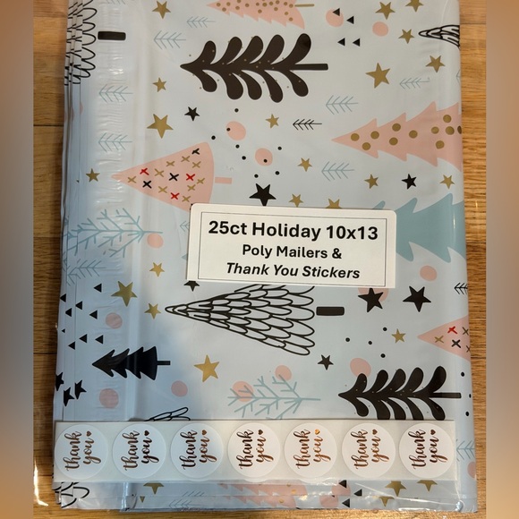 Party Supplies | 25 Holiday Poly Mailers With Thank You Stickers | Poshmark